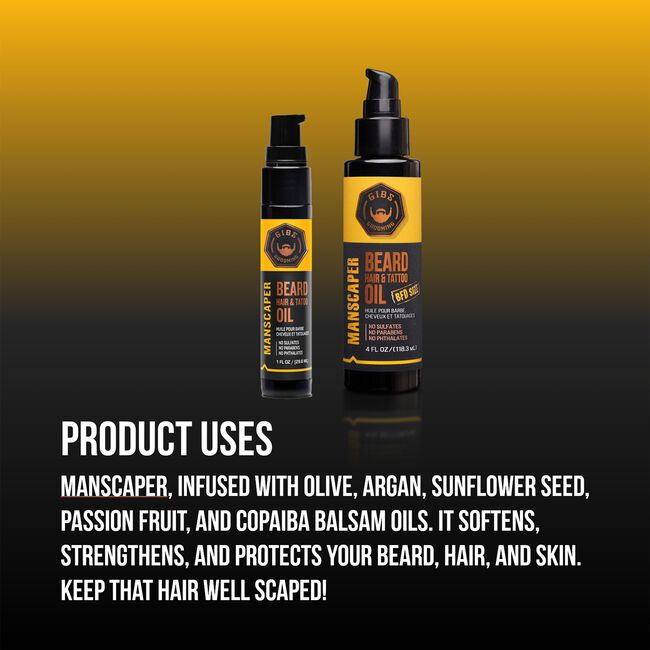 Manscaper Beard, Hair & Tattoo Oil - GIBS Grooming | CosmoProf