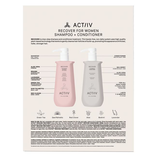 Recover Thickening Shampoo + Conditioning System for Women - Actiiv ...