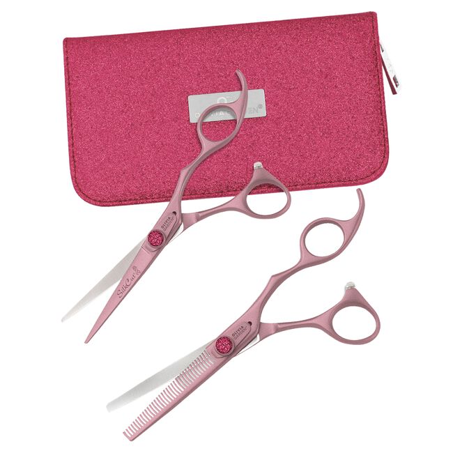 SilkCut Pink 5.75 Inch Shear & Thinner BCA Case - Olivia Garden | CosmoProf