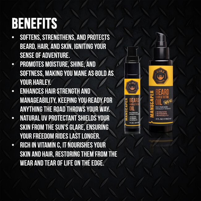 Manscaper Beard, Hair & Tattoo Oil - GIBS Grooming | CosmoProf