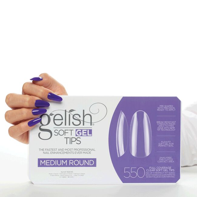 Medium Round Soft Gel Tips - Gelish | CosmoProf